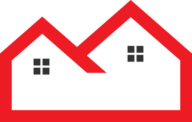 Red real estate house logo icon design template Vector Image