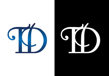 Initial monogram letter t d logo design template Vector Image