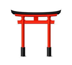 Japanese red gate traditional oriental landmark Vector Image