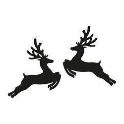 Silhouette santa flying on reindeer sleigh image Vector Image