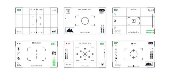 Viewfinder template set -record frame Royalty Free Vector