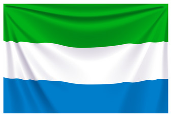 Sierra leone flag on a white Royalty Free Vector Image