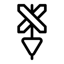 Intersection where roads meet train tracks Vector Image