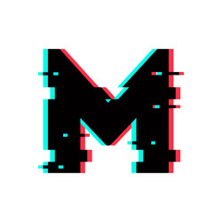 Logo letter f glitch distortion Royalty Free Vector Image