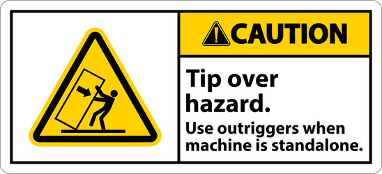 Warning tip over hazard do not move label Vector Image