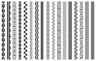 Rope pattern brushes set Royalty Free Vector Image