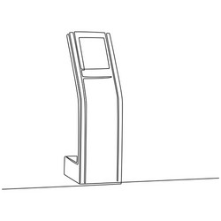 Continuous line drawing information kiosk Vector Image