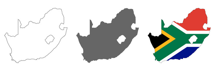 Highly detailed south africa map with borders Vector Image