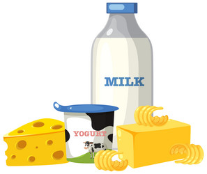 Group of dairy milk products Royalty Free Vector Image