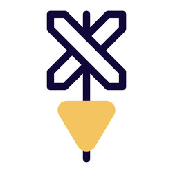 Intersection where roads meet train tracks Vector Image