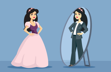 Princess Mirror Looking Vector Images (50)