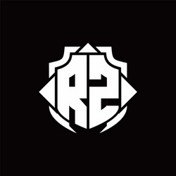 Rz logo monogram with horn shape style design Vector Image