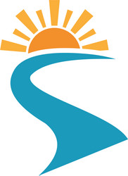 Sun river logo Royalty Free Vector Image - VectorStock