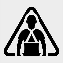 Wear back support symbol sign isolate on white Vector Image