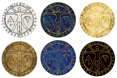 Design clip art set with magic seals Royalty Free Vector