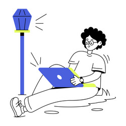 Distance work Royalty Free Vector Image - VectorStock