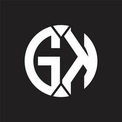Gk logo with circle rounded negative space design Vector Image