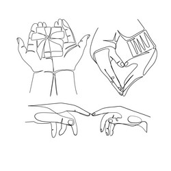 Hands drawn in line art styl Royalty Free Vector Image