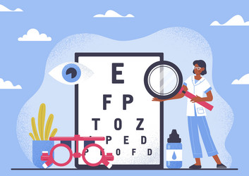 Little boy and girl showing sense of sight Vector Image