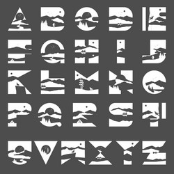Forest woody alphabet stuvwx letters made Vector Image