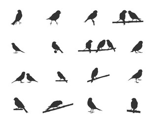 Simple Sitting Bird Silhouette