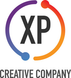 Initial letter xp black creative design logo Vector Image