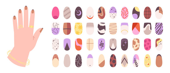 Nail design badges manicure salon decorative Vector Image