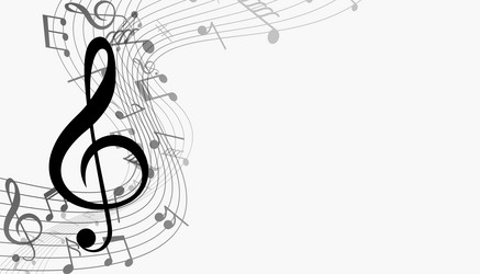 Music notes background with sound wave Royalty Free Vector
