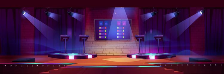 Quiz show trivia game show man and tv gaming Vector Image