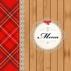 Scottish tartan pattern menu Royalty Free Vector Image