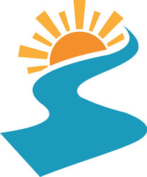 Mountain river logo Royalty Free Vector Image - VectorStock