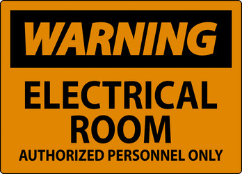 Warning sign electrical room - authorized Vector Image