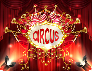 Advertising poster for circus amazing show Vector Image