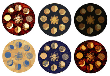 Design clip art set with magic seals Royalty Free Vector