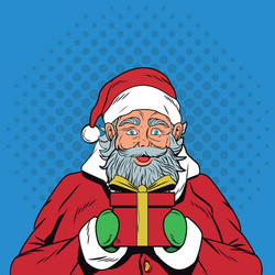 Santa claus hat christmas pop art Royalty Free Vector Image
