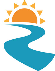 Sun river logo Royalty Free Vector Image - VectorStock