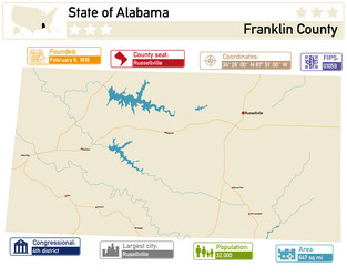 Detailed infographic and map of limestone county Vector Image