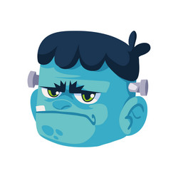 Halloween frankenstein face character Royalty Free Vector
