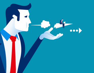 Managers push their employee to success concept Vector Image