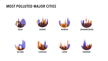 Best global cities logos icons for infographics Vector Image