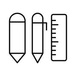 Pencil icon pen and ruler icon related Royalty Free Vector
