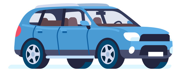 Blue vintage convertible car in cartoon style Vector Image
