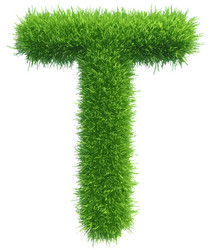 Capital letter f from grass on white Royalty Free Vector