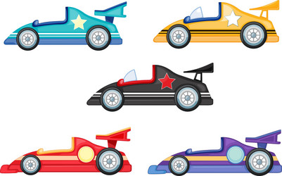 Car racing with cute animals racer cartoon Vector Image