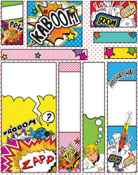 Comic page layout funny comics striped scrapbook Vector Image