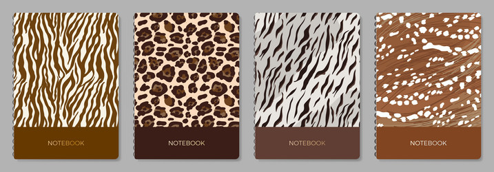 Cover page templates animals skin prints Vector Image