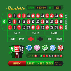 European roulette wheel Royalty Free Vector Image