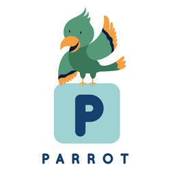 Carnival letter p color Royalty Free Vector Image