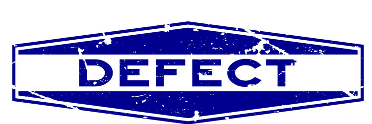 Grunge blue defect word round rubber seal stamp Vector Image