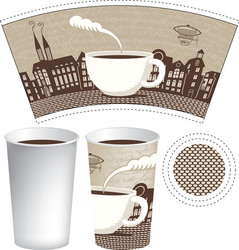 Paper cup for tea or coffee Royalty Free Vector Image